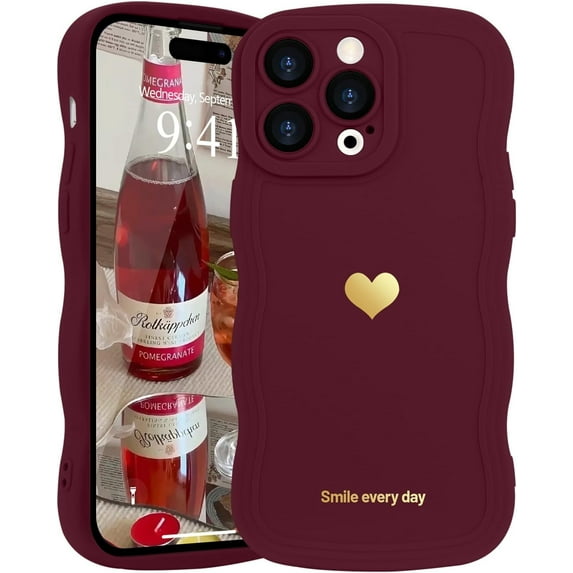 CFHADD-for iPhone 14 Pro Case Cute Heart Simple Wave Frame Case ...