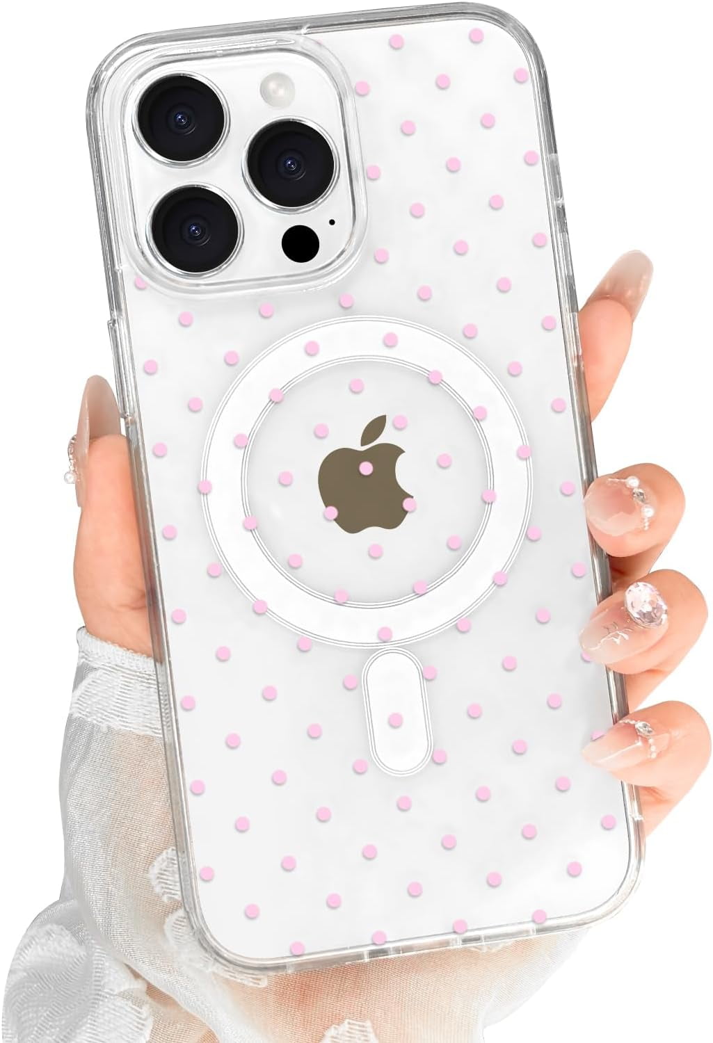 CFHADD-for iPhone 14 Pro Clear Magnetic, Case with Cute Fashion Polka ...