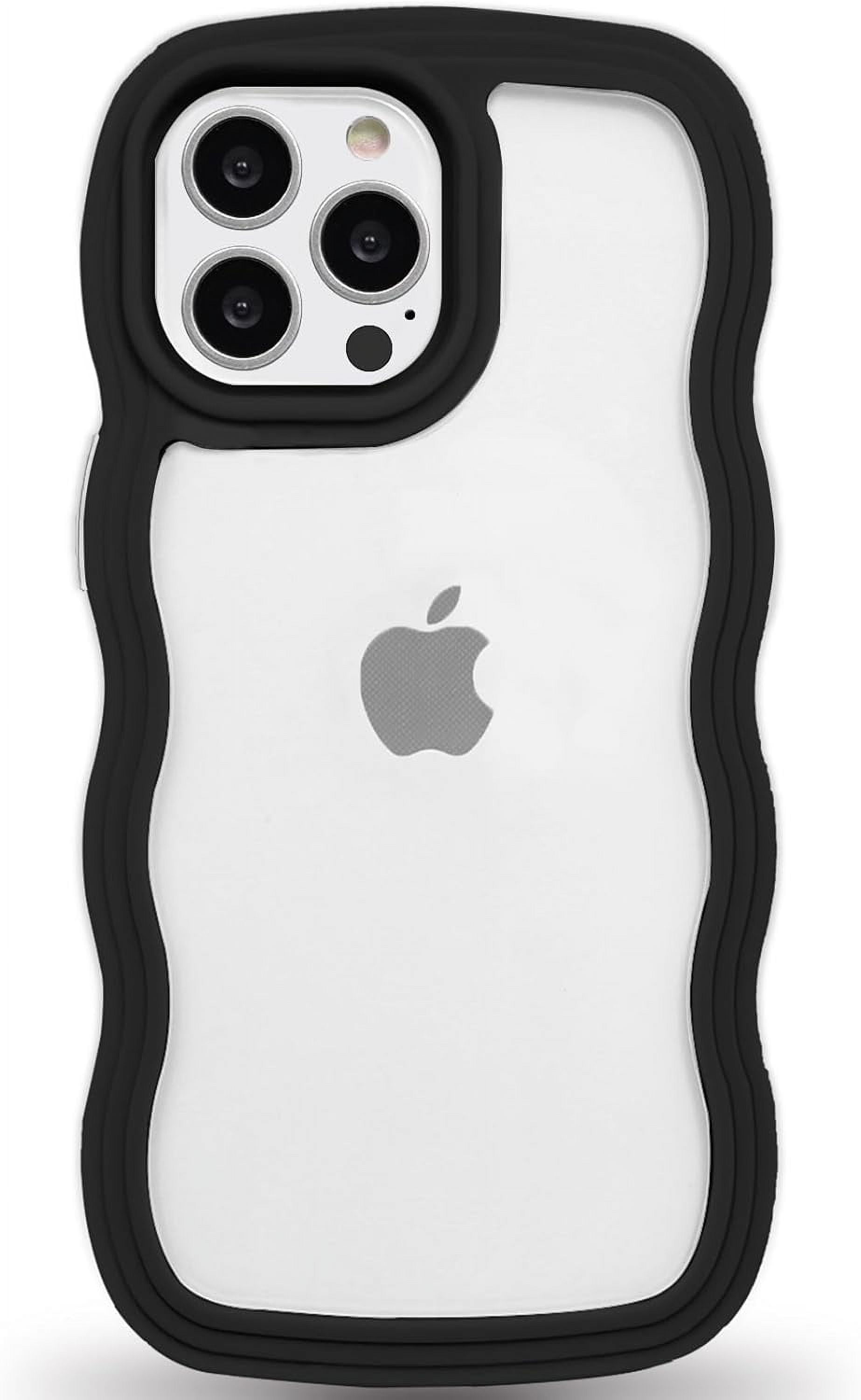 CFHADD-for iPhone 14 Pro Max Case Wavy Edge Clear Back Design, Anti ...