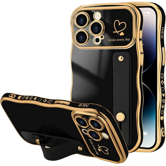 CFHADD-for iPhone 14 Pro Max Case for Women Girls with Strap, Wave ...