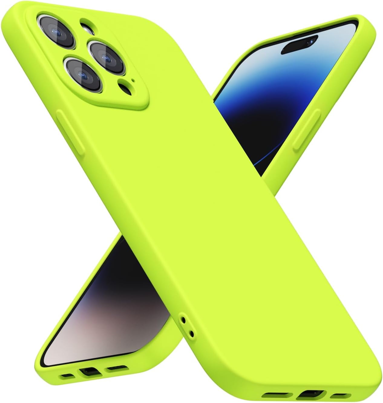 CFHADD-for iPhone 14 Pro Phone Case Silicone, Fluorescent Neon Lime ...