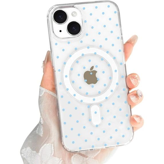 CFHADD-for iPhone 15 Clear Magnetic, Case with Cute Fashion Polka Dot ...