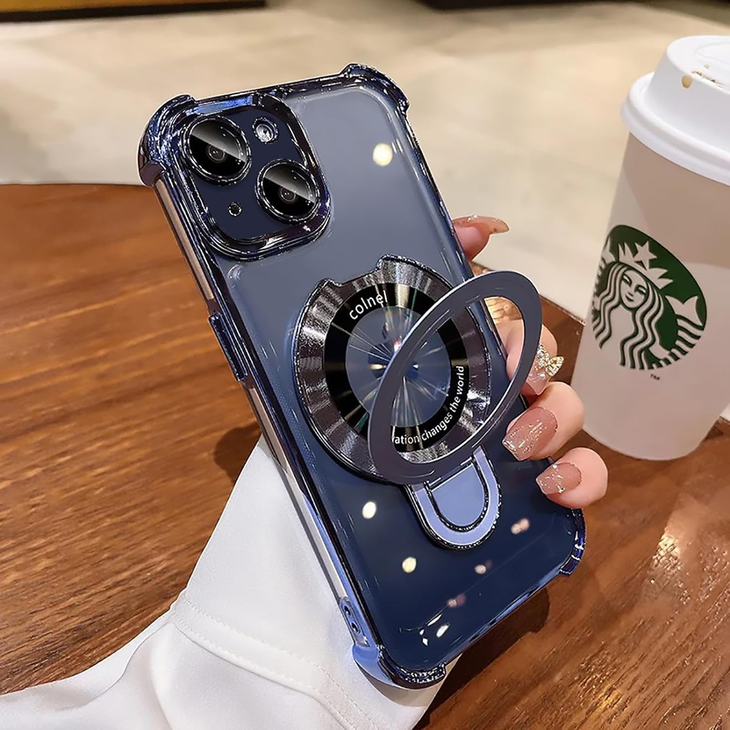 CFHADD-for iPhone 15 Plus Case with Magnetic Ring Stand,[Compatible ...