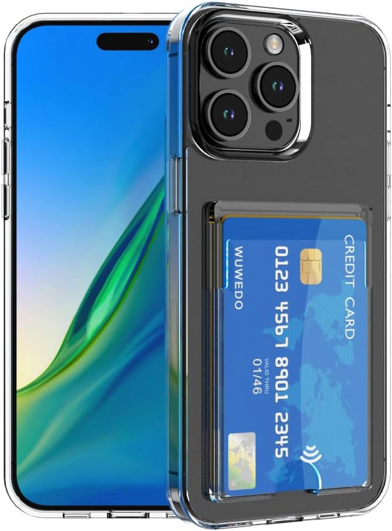CFHADD-for iPhone 15 Pro Max Clear Card Case - Hybrid Slim Fit Wallet ...