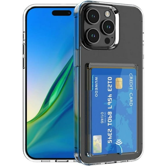 CFHADD-for iPhone 15 Pro Max Clear Card Case - Hybrid Slim Fit Wallet ...
