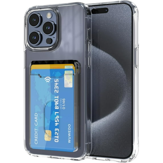 CFHADD-for iPhone 15 Pro Max Clear Wallet Case with RFID Blocking Card ...