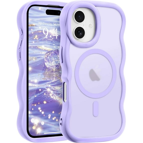 CFHADD-for iPhone 16 Case, Curly Wavy Frame Hard Translucent Matte ...