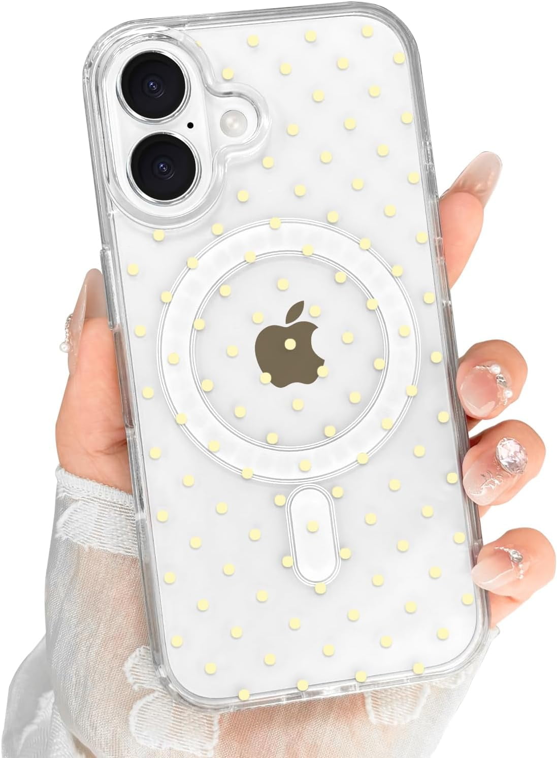 CFHADD-for iPhone 16 Clear Magnetic, Case with Cute Fashion Polka Dot ...