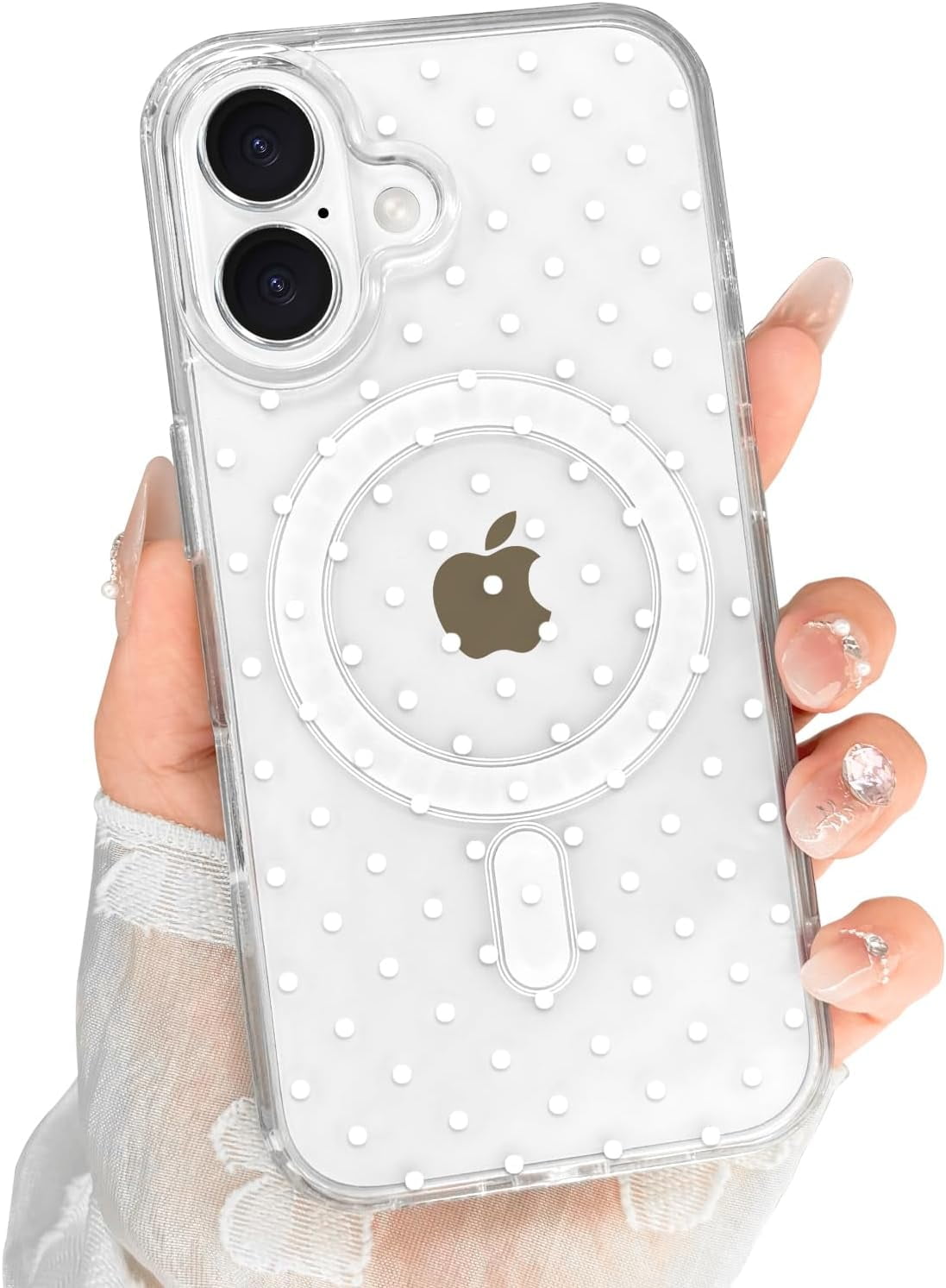 CFHADD-for iPhone 16 Clear Magnetic, Case with Cute Fashion Polka Dot ...