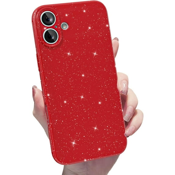 CFHADD-for iPhone 16 Glossy Case,Cute Silicone Bright Glitter Bling ...