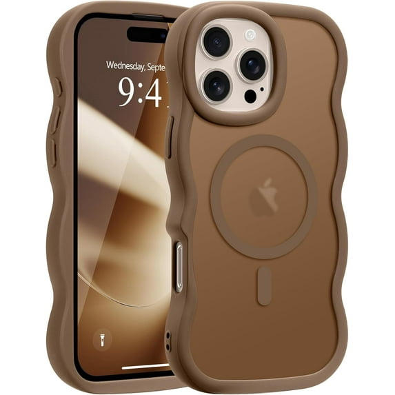 CFHADD-for iPhone 16 Pro Case, Curly Wavy Frame Hard Translucent Matte ...