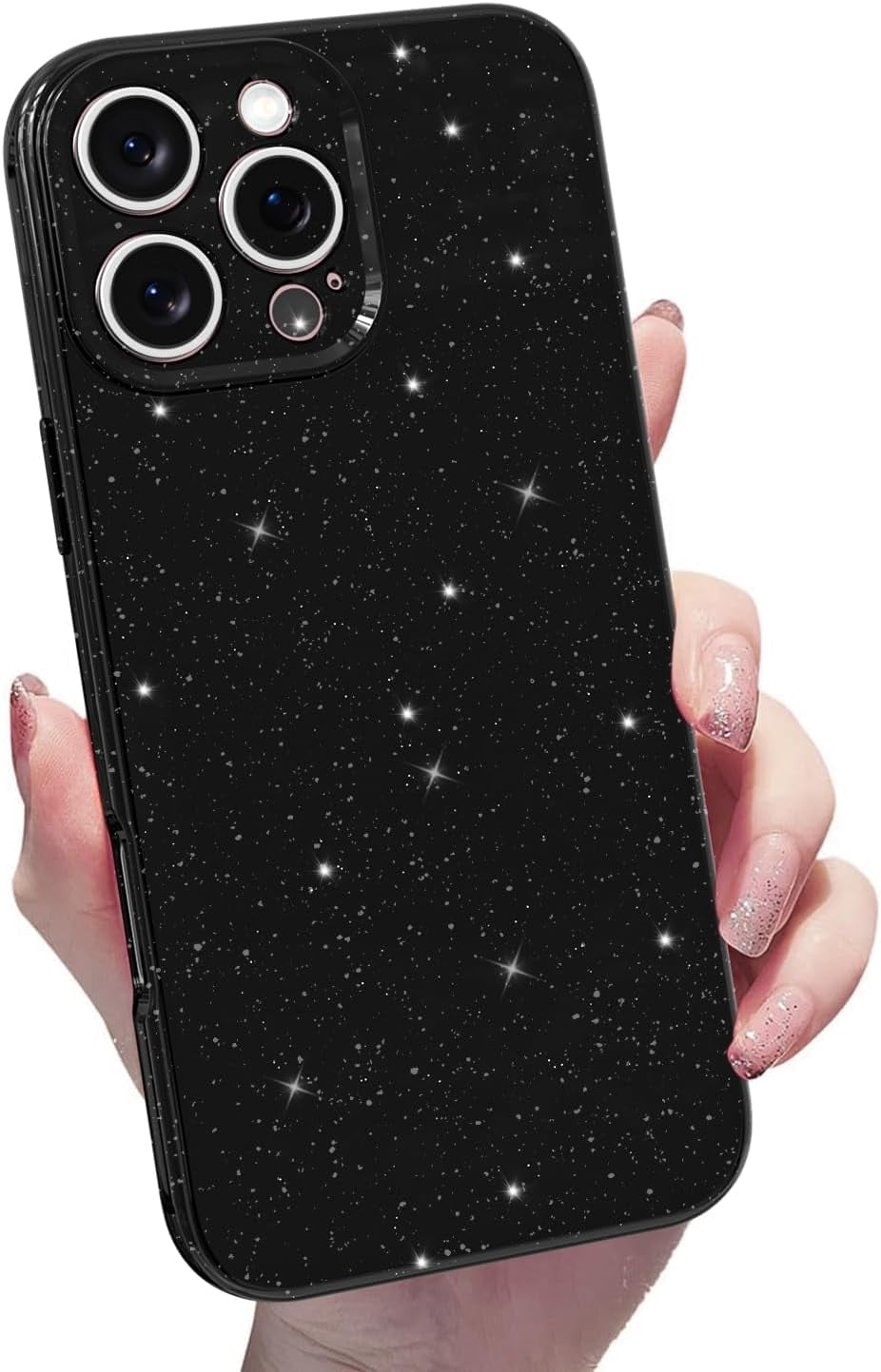 CFHADD-for iPhone 16 Pro Glossy Case,Cute Silicone Bright Glitter Bling ...