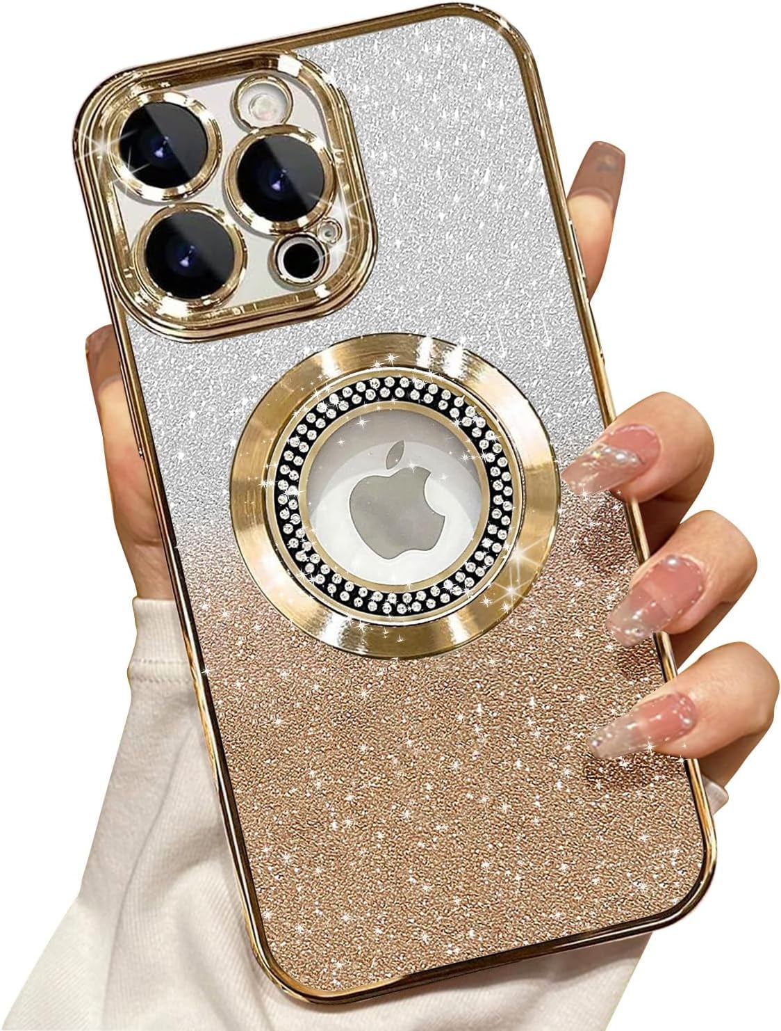 CFHADD-for iPhone 16 Pro Magnetic Glitter Case Compatible with MagSafe ...