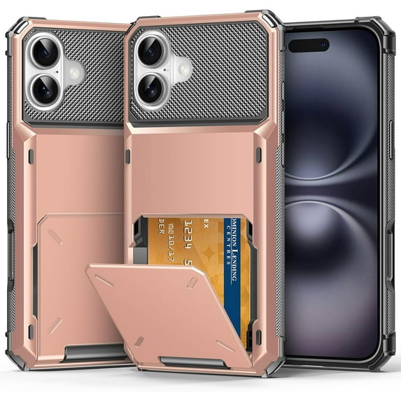 CFHADD-for iPhone 16 Wallet Case 5 Credit Card Holder Flip Cover ID ...