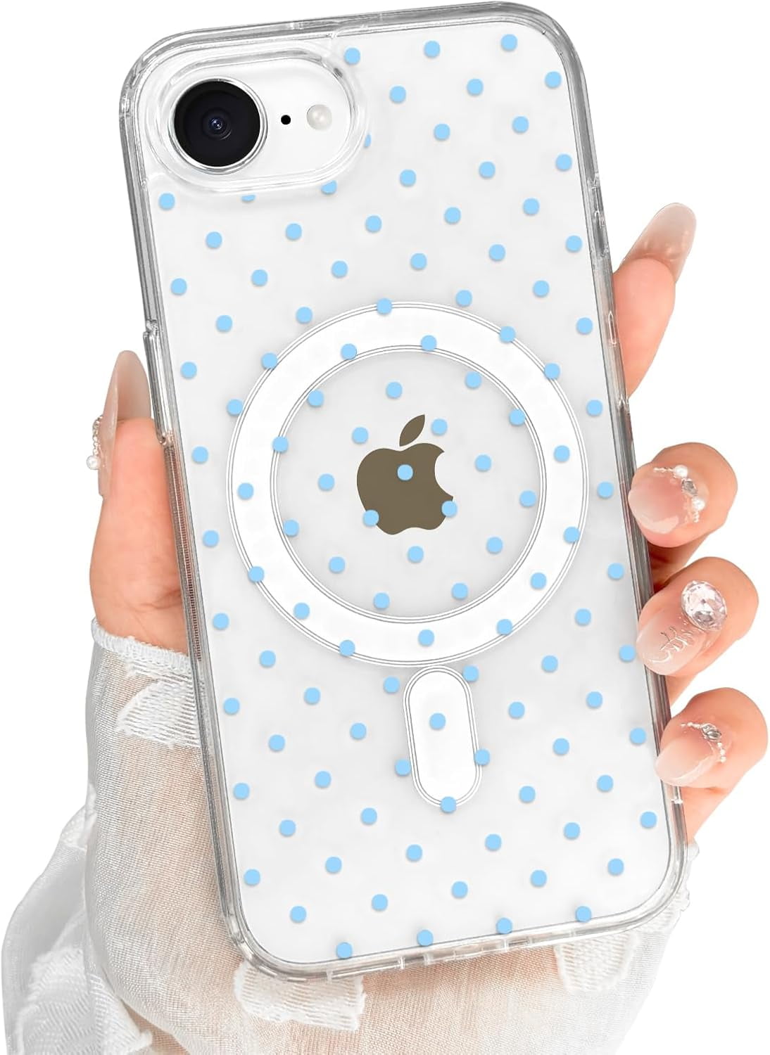 CFHADD-for iPhone 16e Clear Magnetic, Case with Cute Fashion Polka Dot ...