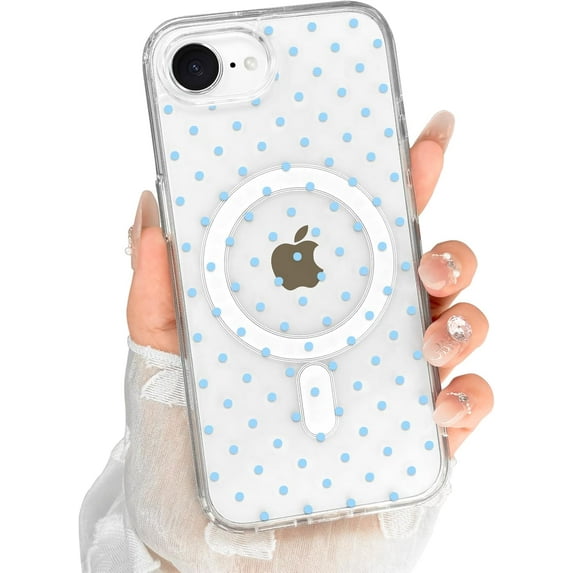 CFHADD-for iPhone 16e Clear Magnetic, Case with Cute Fashion Polka Dot ...