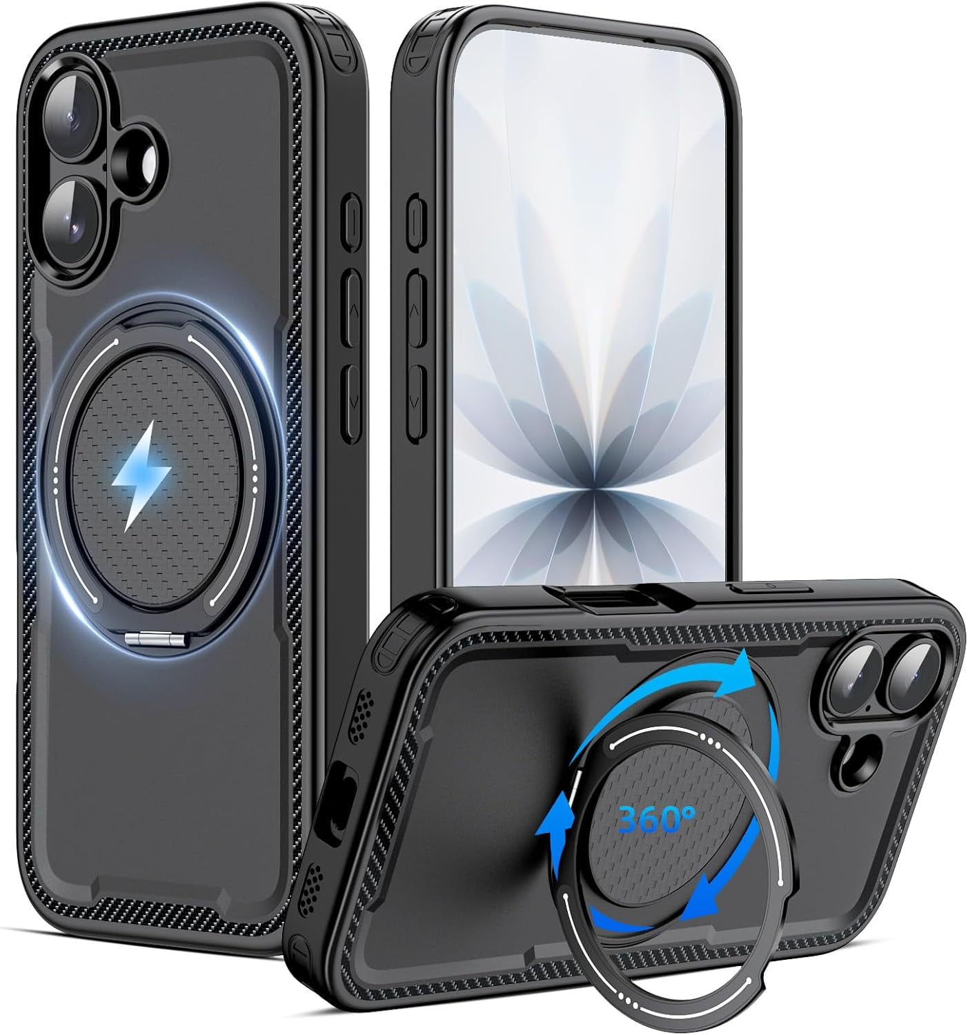 CFHADD-for iPhone 17 Case with 360° Spin Magnetic Stand, Compatible ...