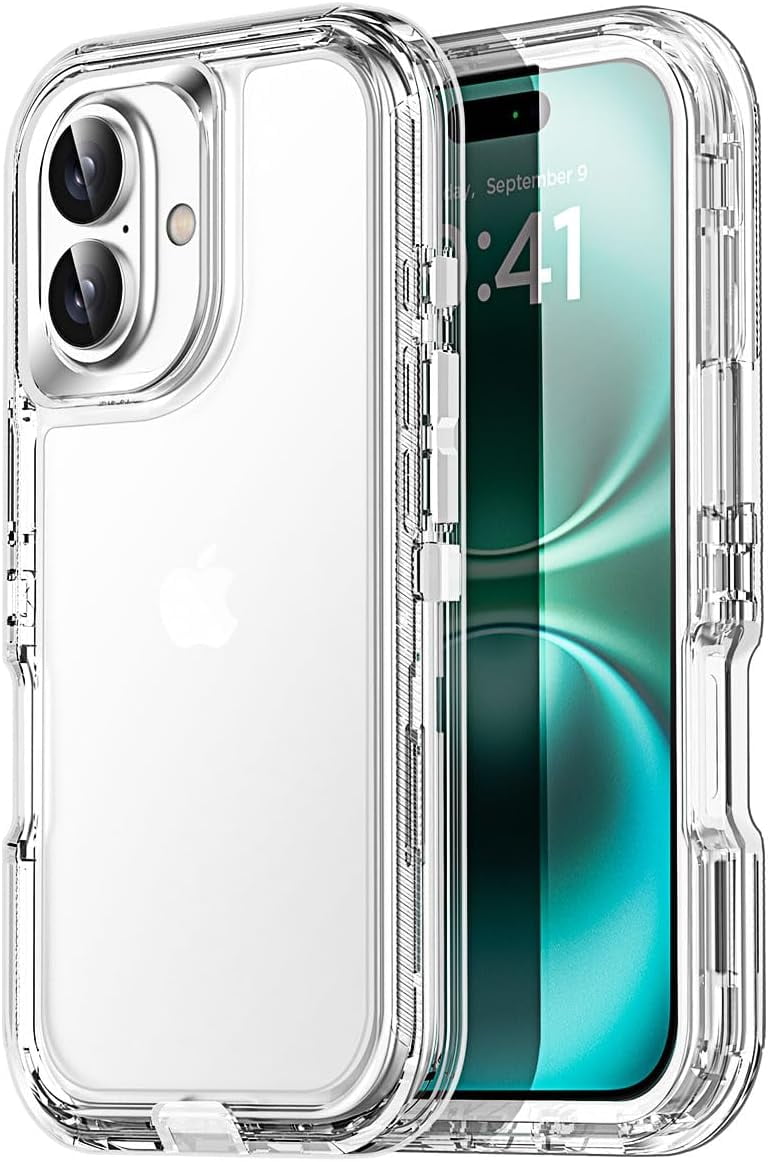 CFHADD-for iPhone 17 Case Clear 3 in 1 Heavy Duty Drop Protection Full ...