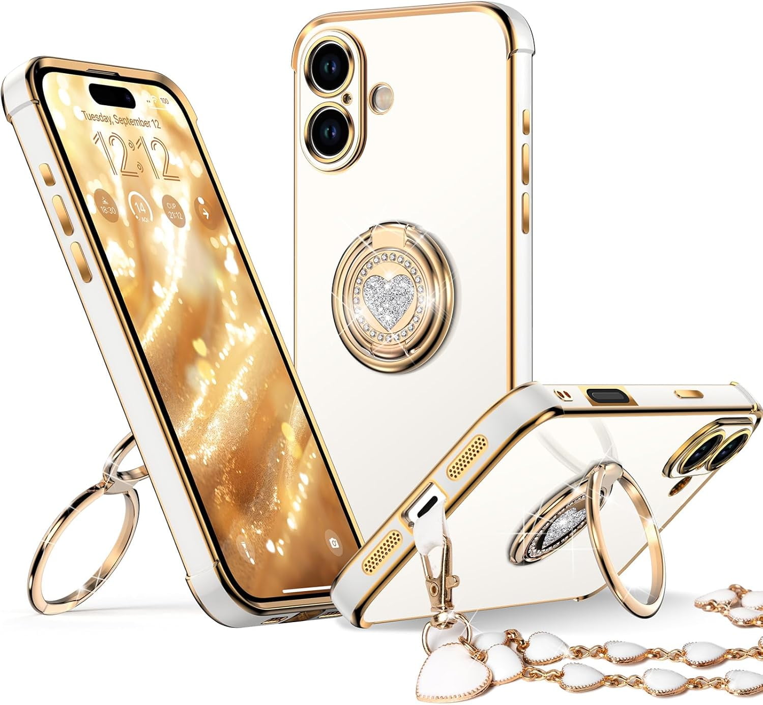 CFHADD-for iPhone 17 Case with Stand, Phone Case with Double Ring ...