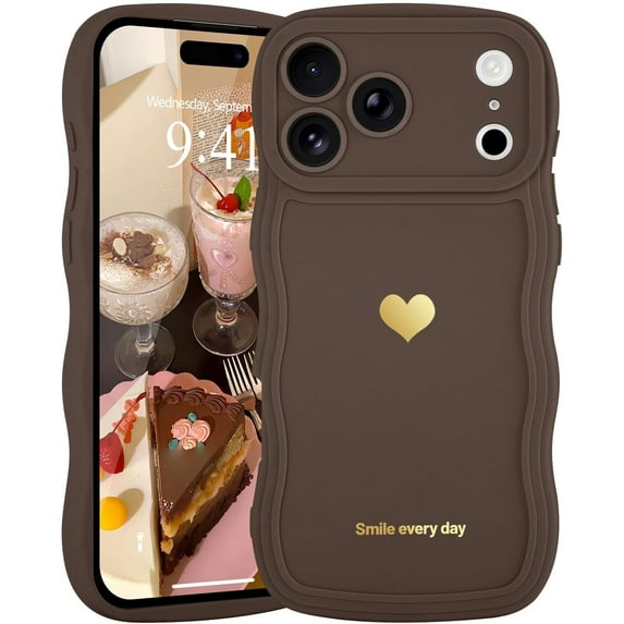 CFHADD-for iPhone 17 Pro Case Cute Heart Simple Wave Frame Case ...