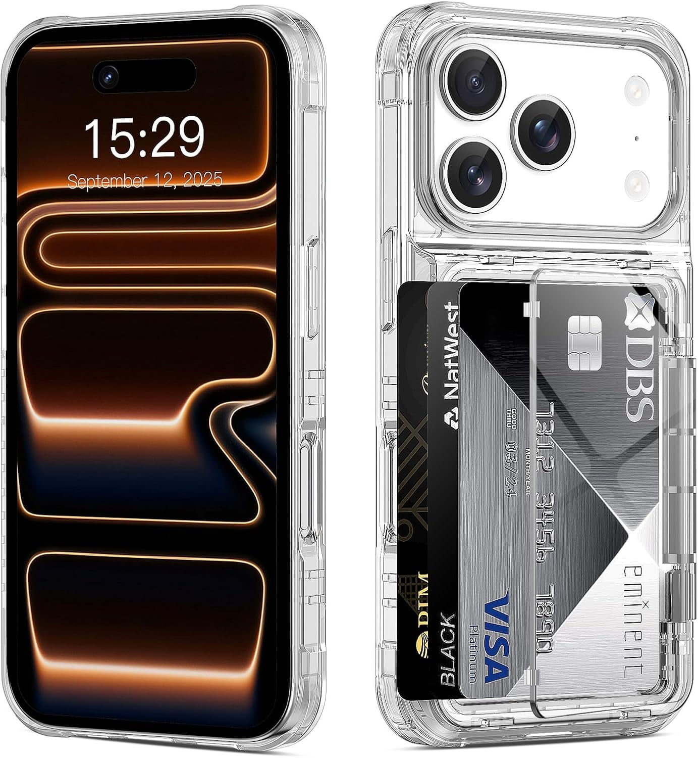 CFHADD-for iPhone 17 Pro Case Wallet Clear Protective Phone Case with ...