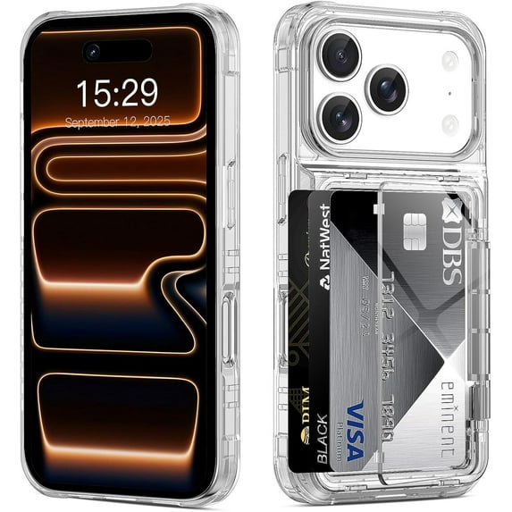 CFHADD-for iPhone 17 Pro Case Wallet Clear Protective Phone Case with ...