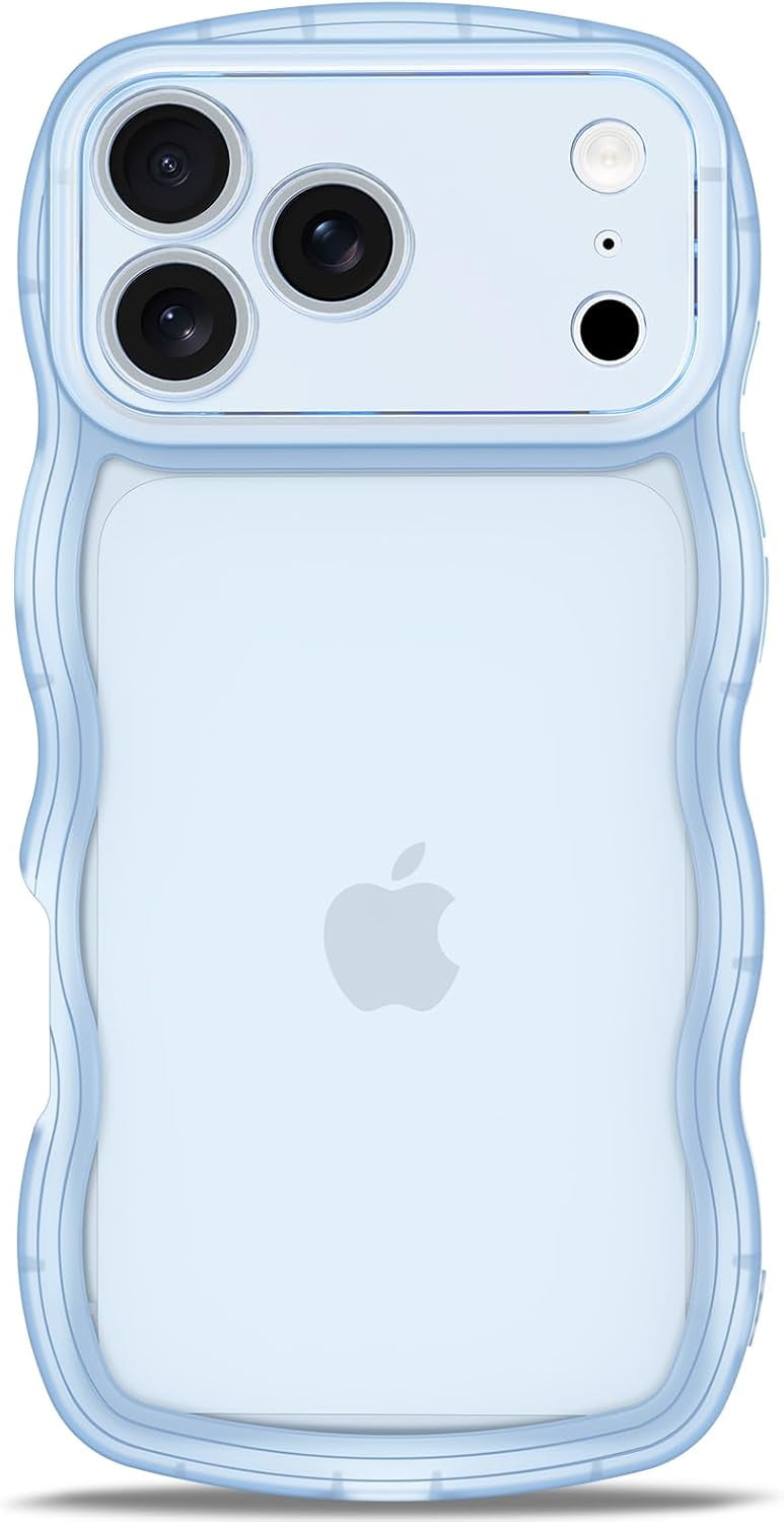 CFHADD-for iPhone 17 Pro Case Wavy Edge Clear Back Design, Anti-Slip ...