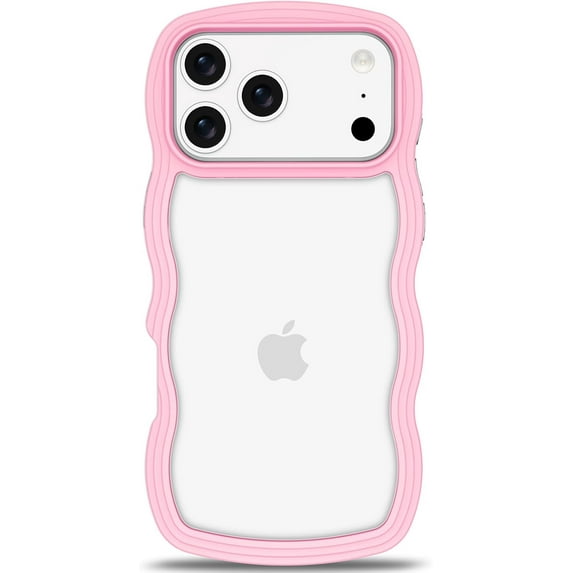 CFHADD-for iPhone 17 Pro Case Wavy Edge Clear Back Design, Anti-Slip ...