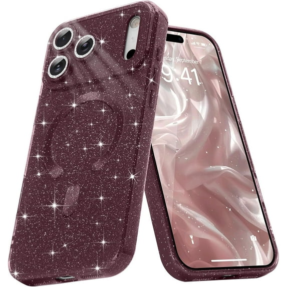 CFHADD-for iPhone 17 Pro Case for Women Girls, Sparkle Clear Magnetic ...