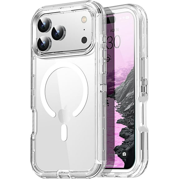 CFHADD-for iPhone 17 Pro Max Case Clear+Magsafe,3 in 1 Magnetic Heavy ...