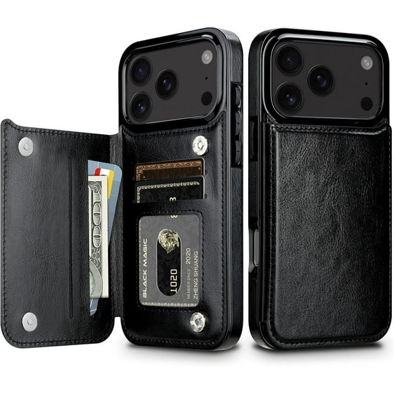 CFHADD-for iPhone 17 Pro Max Case Wallet with Card Holder PU Leather ...