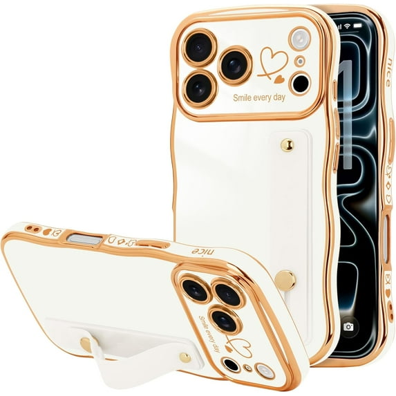 CFHADD-for iPhone 17 Pro Max Case for Women Girls with Strap, Wave ...