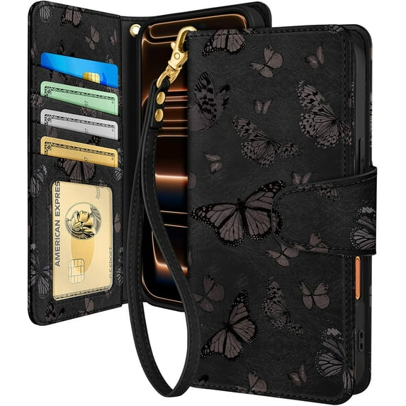 CFHADD-for iPhone 17 Pro Max Wallet Case with Wrist Strap - Leather ...