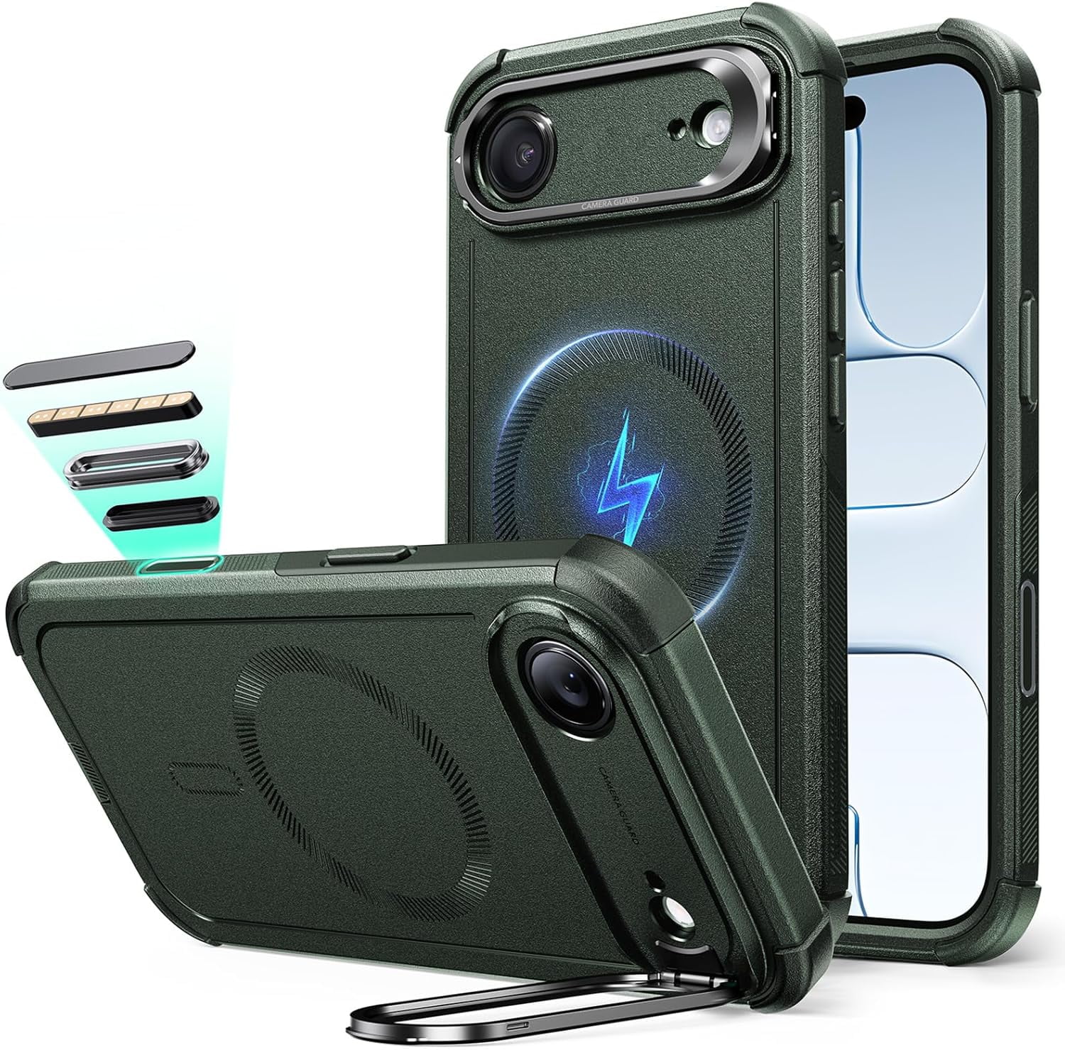 CFHADD-for iPhone Air Case with Stash Stand, 7X Military-Grade Drop ...