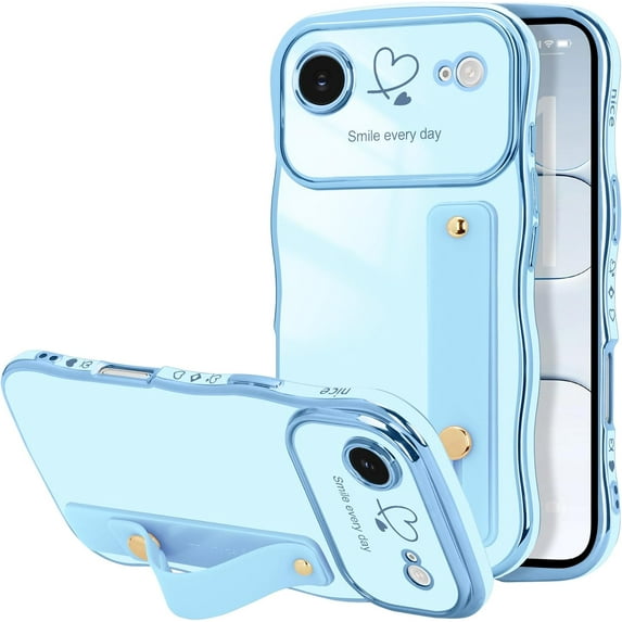 CFHADD-for iPhone Air Case for Women Girls with Strap Wave Frame Cute ...