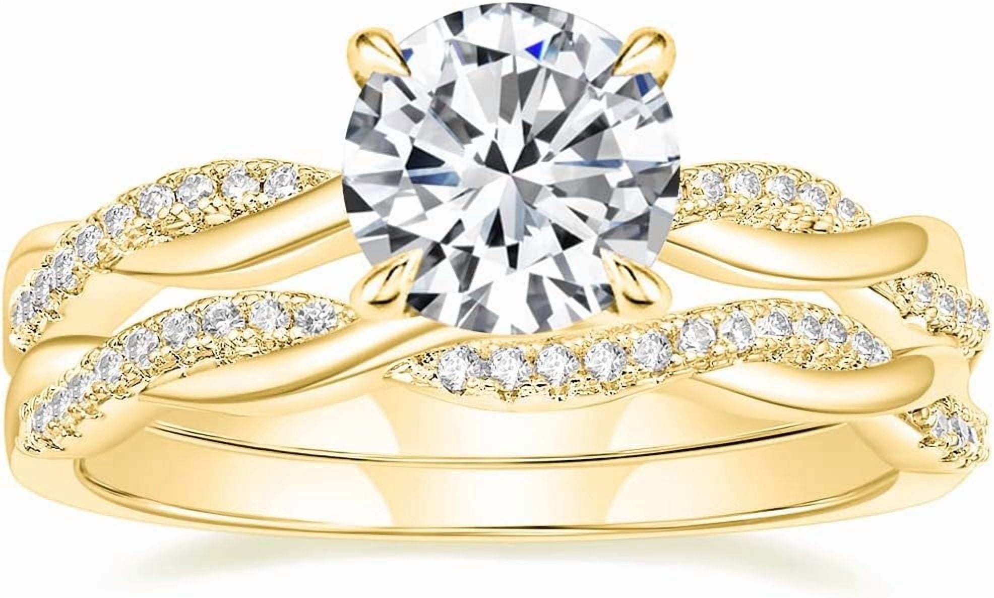 CFIOZYOS 1.5ct Engagement Rings for Women Round Bridal Ring Sets Cubic ...