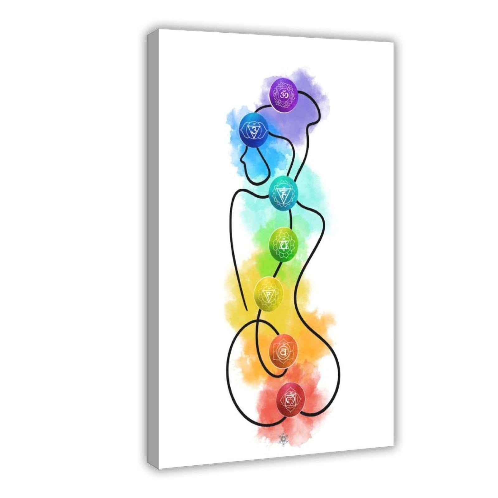CFIOZYOS 7 Chakras Yoga Lines Canvas Poster Wall Art Bedroom Decor ...