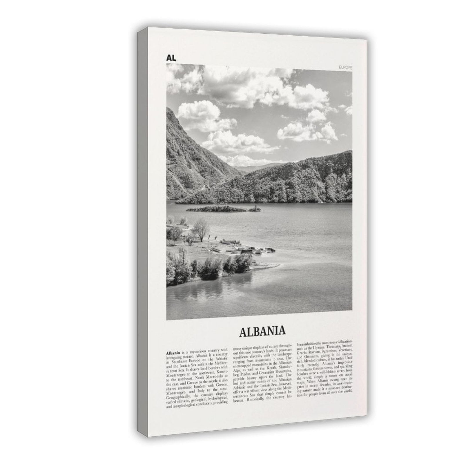CFIOZYOS Albania Print Black And White Landscape, Albania Wall Art ...