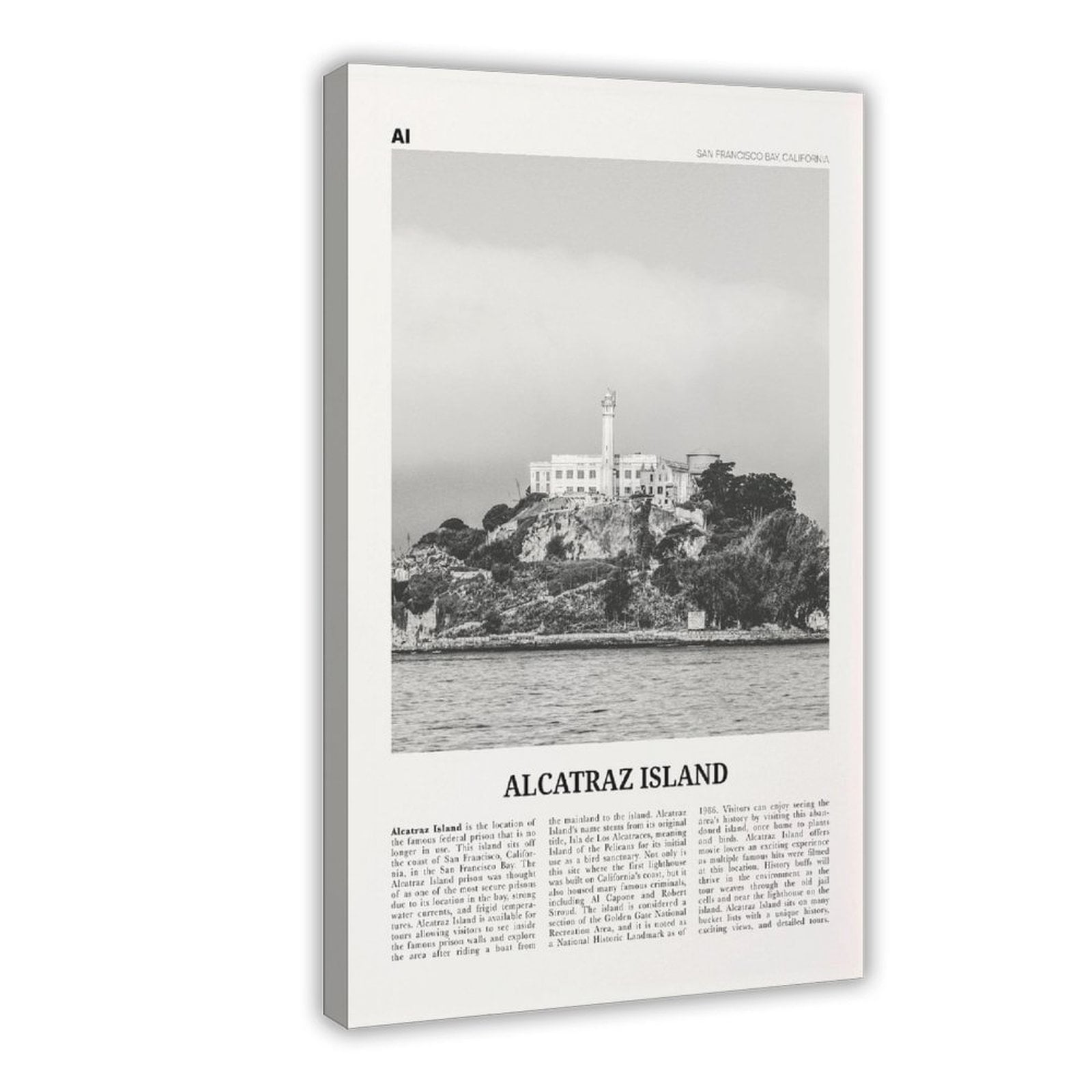 CFIOZYOS Alcatraz Island Print Black And White, Alcatraz Island Wall ...