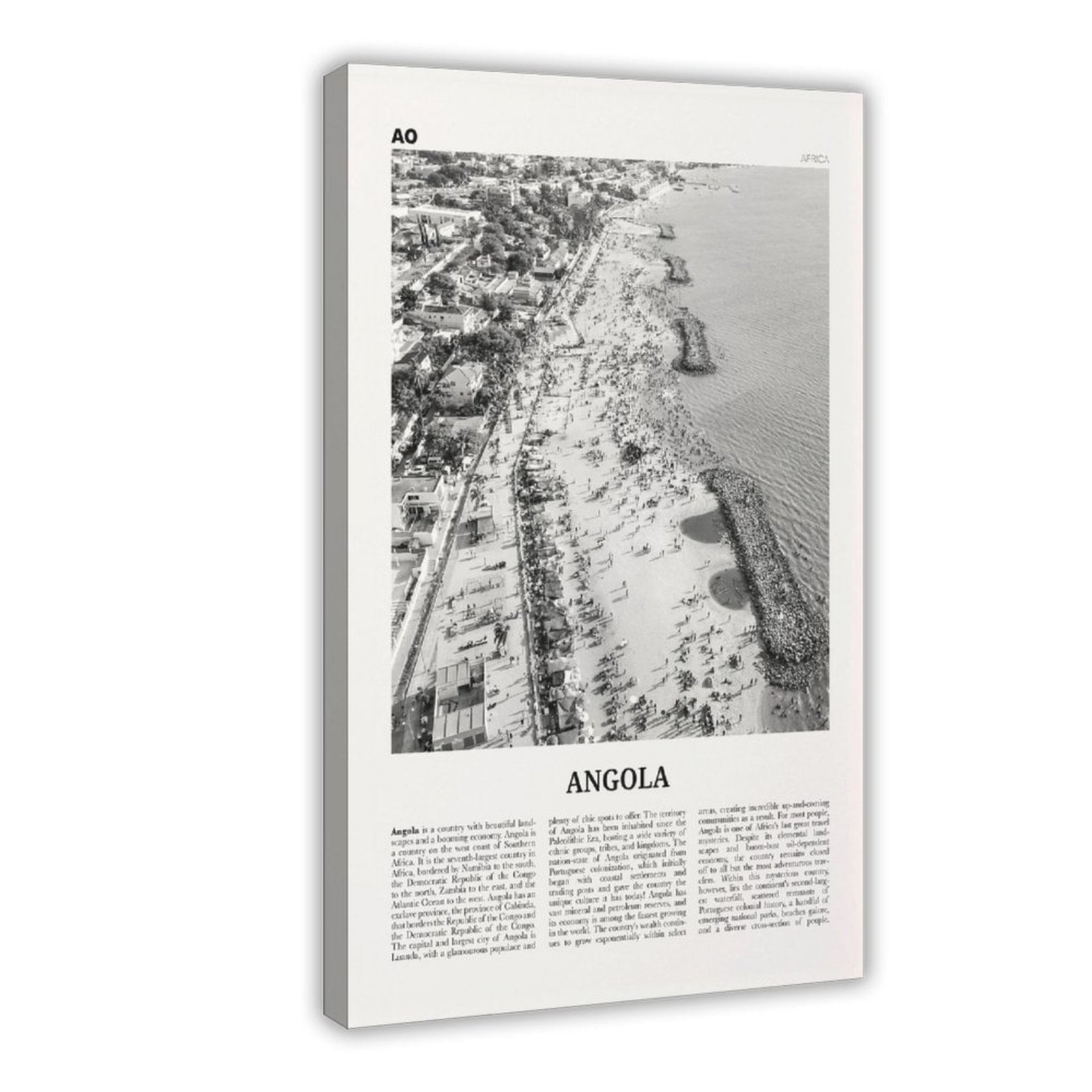 CFIOZYOS Angola Print Black And White, Angola Wall Art, Angola Poster ...