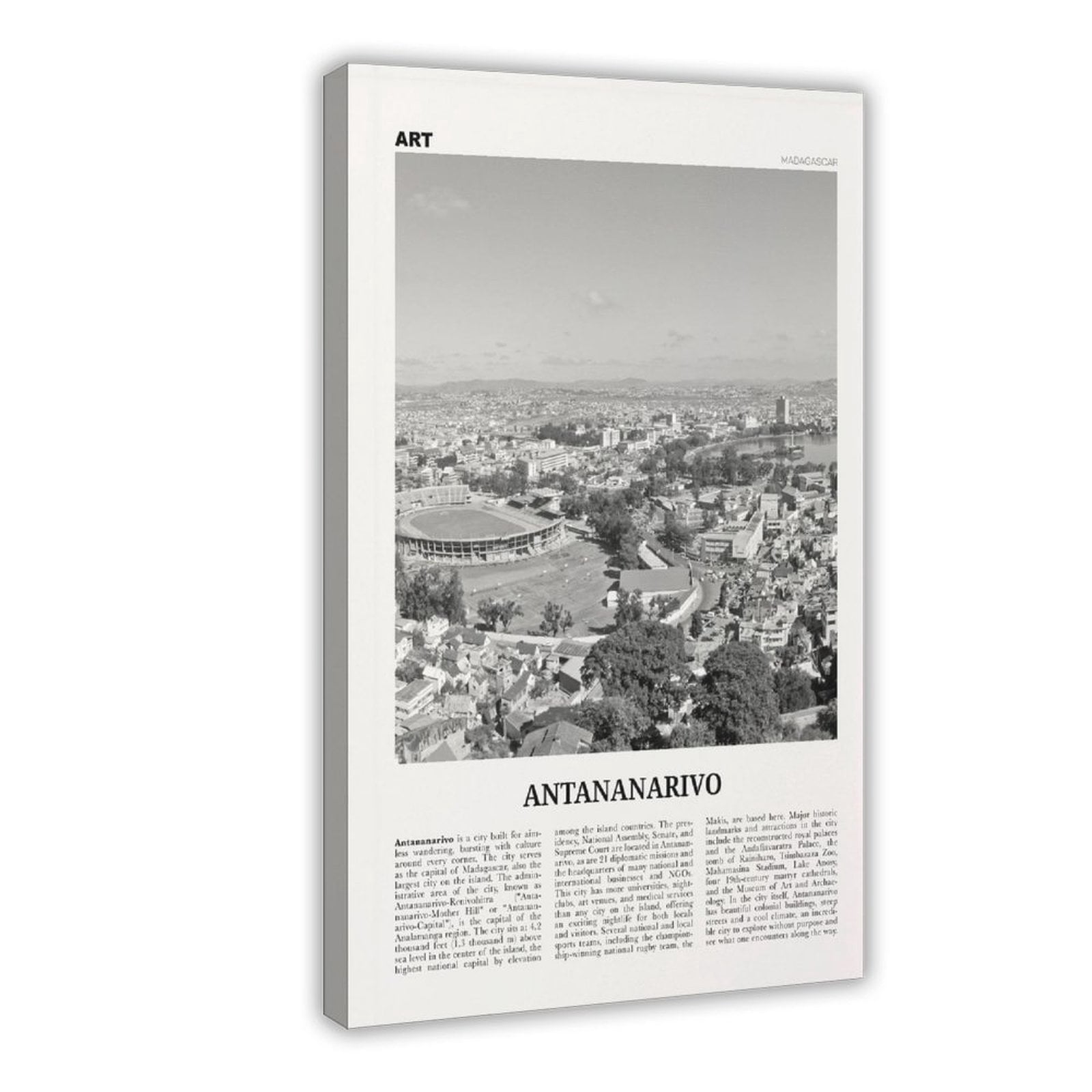 CFIOZYOS Antananarivo Print Black And White, Antananarivo Wall Art ...
