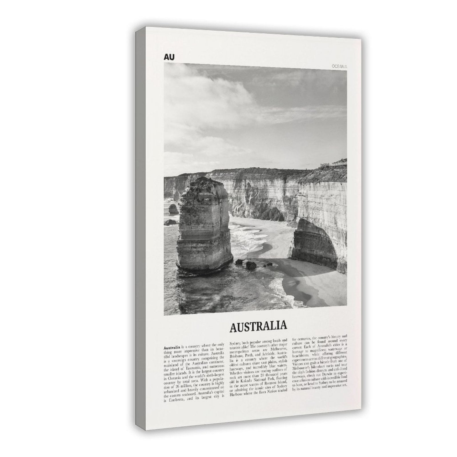 CFIOZYOS Australia Print Black And White Ocean, Australia Wall Art ...