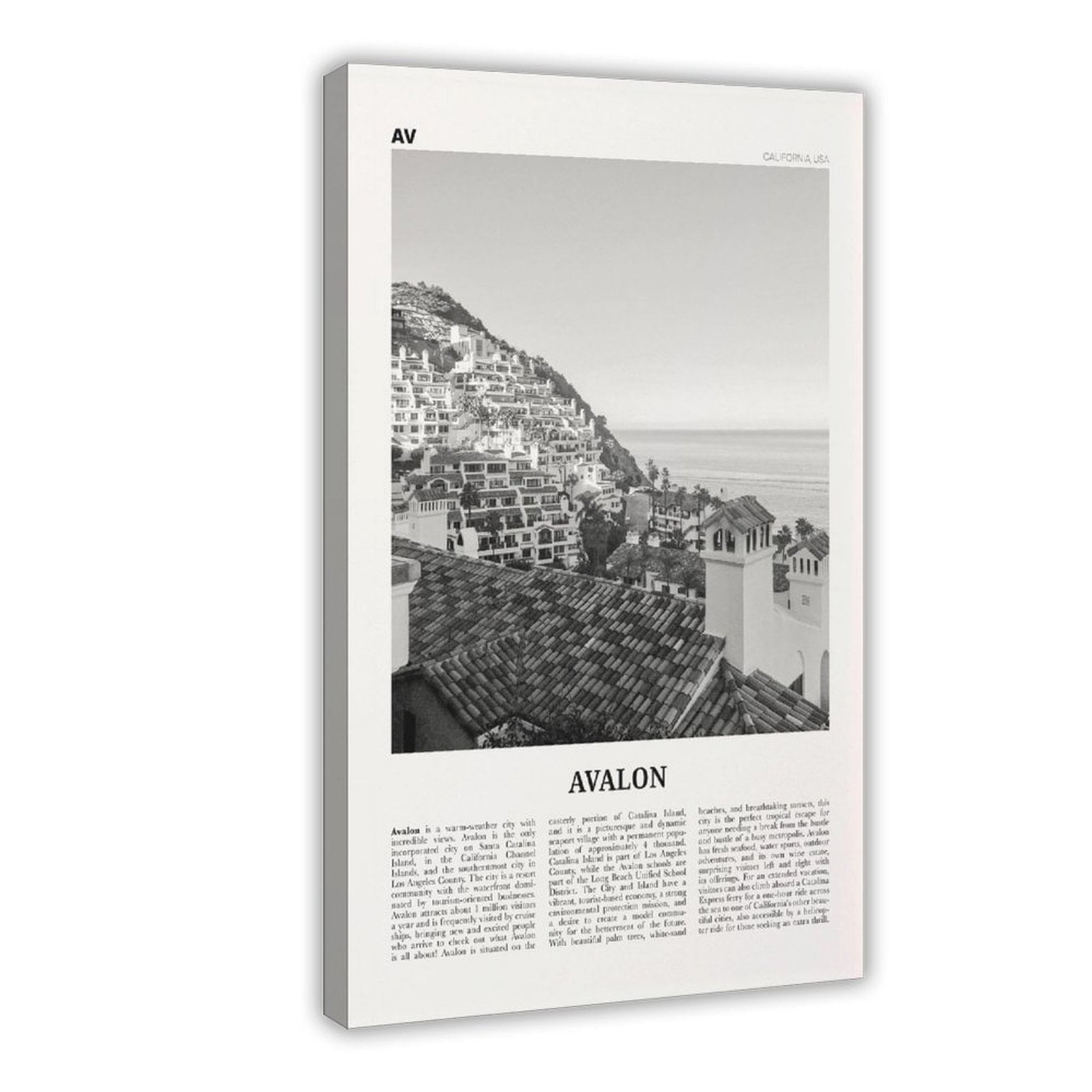 CFIOZYOS Avalon Print Black And White California, Avalon Wall Art ...