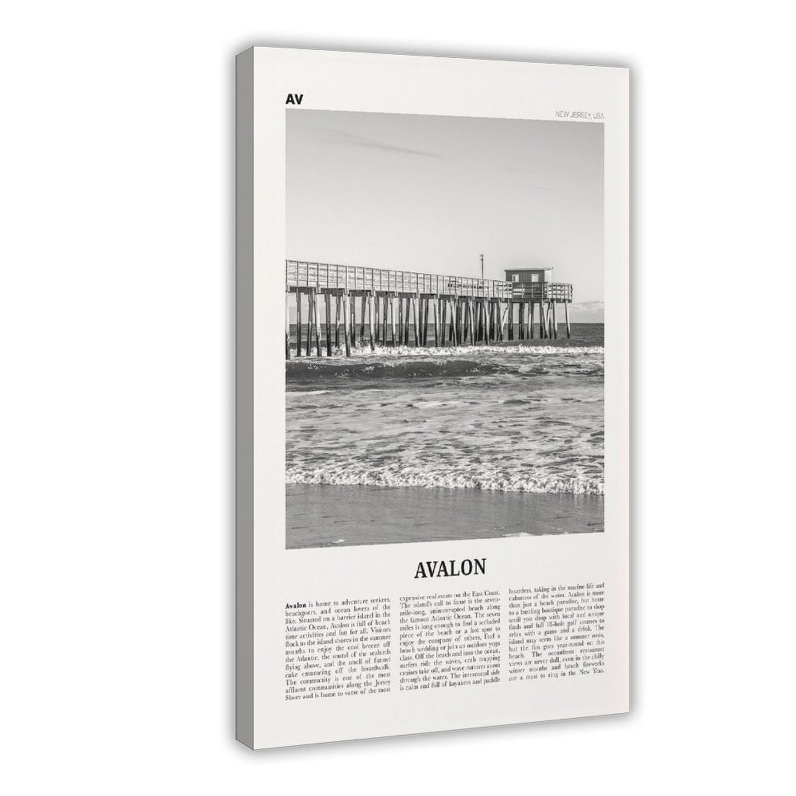 CFIOZYOS Avalon Print Black And White New Jersey, Avalon Wall Art ...