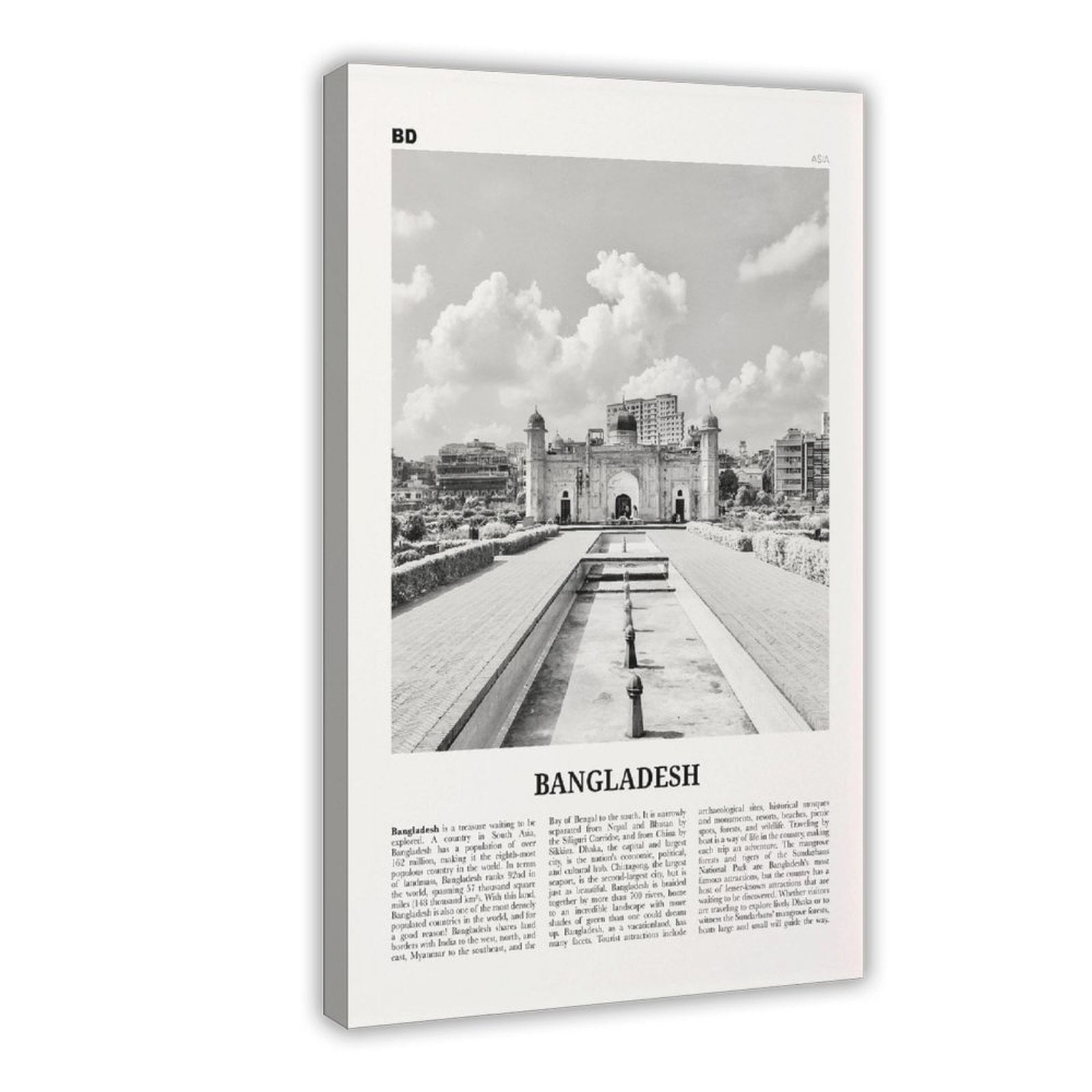 CFIOZYOS Bangladesh Print Black And White Building, Bangladesh Wall Art ...