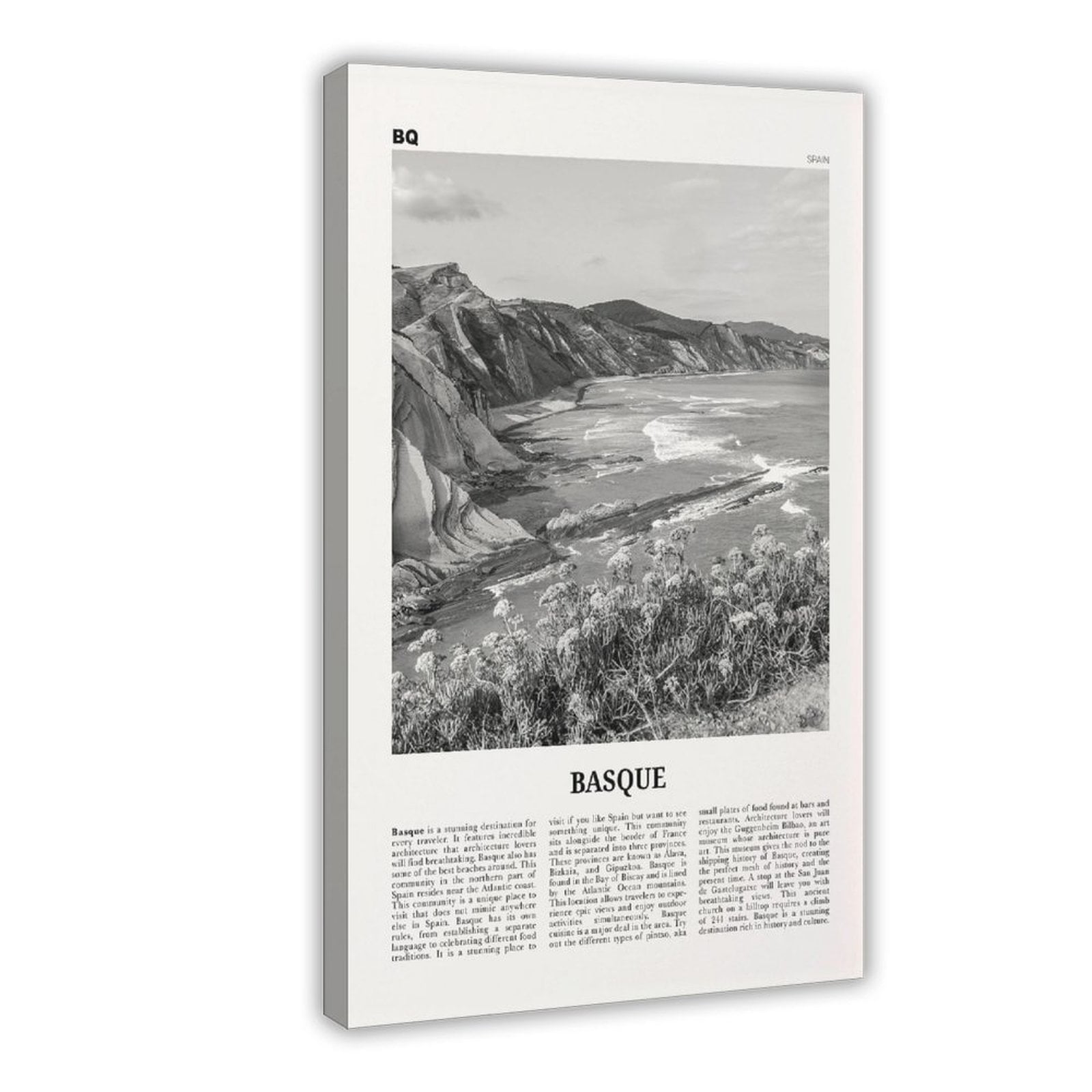 CFIOZYOS Basque Print Black And White, Basque Wall Art, Basque Poster ...