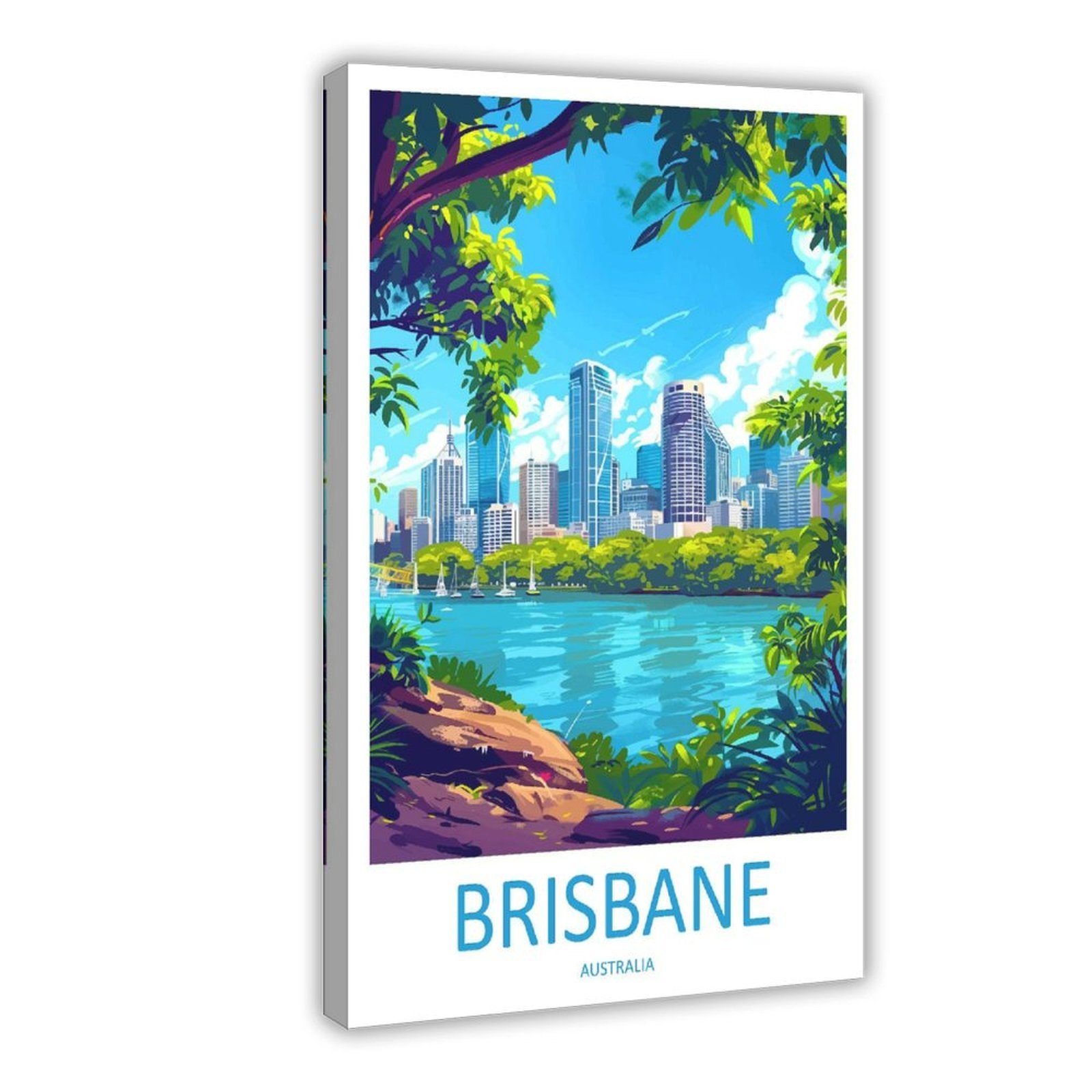 CFIOZYOS Brisbane Travel Print Brisbane Décor Brisbane Australia Poster ...