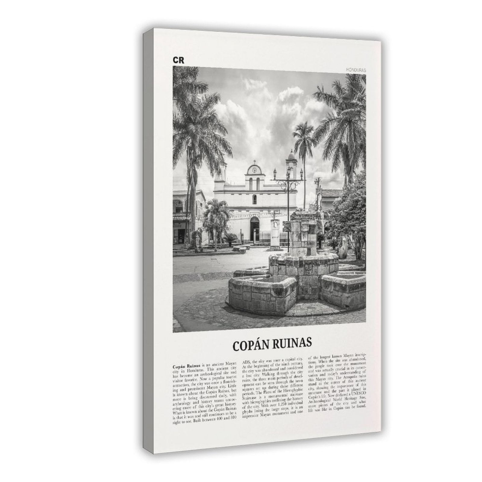 CFIOZYOS Copán Ruinas Print Black And White, Copan Ruinas Wall Art ...