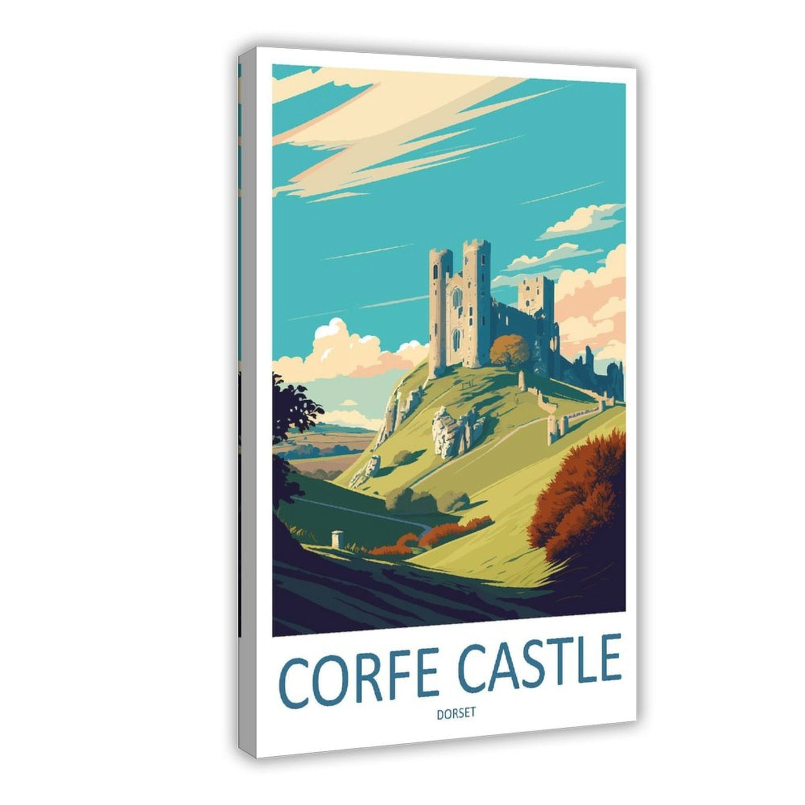 CFIOZYOS Corfe Castle Travel Print Corfe Castle Décor Corfe Castle ...
