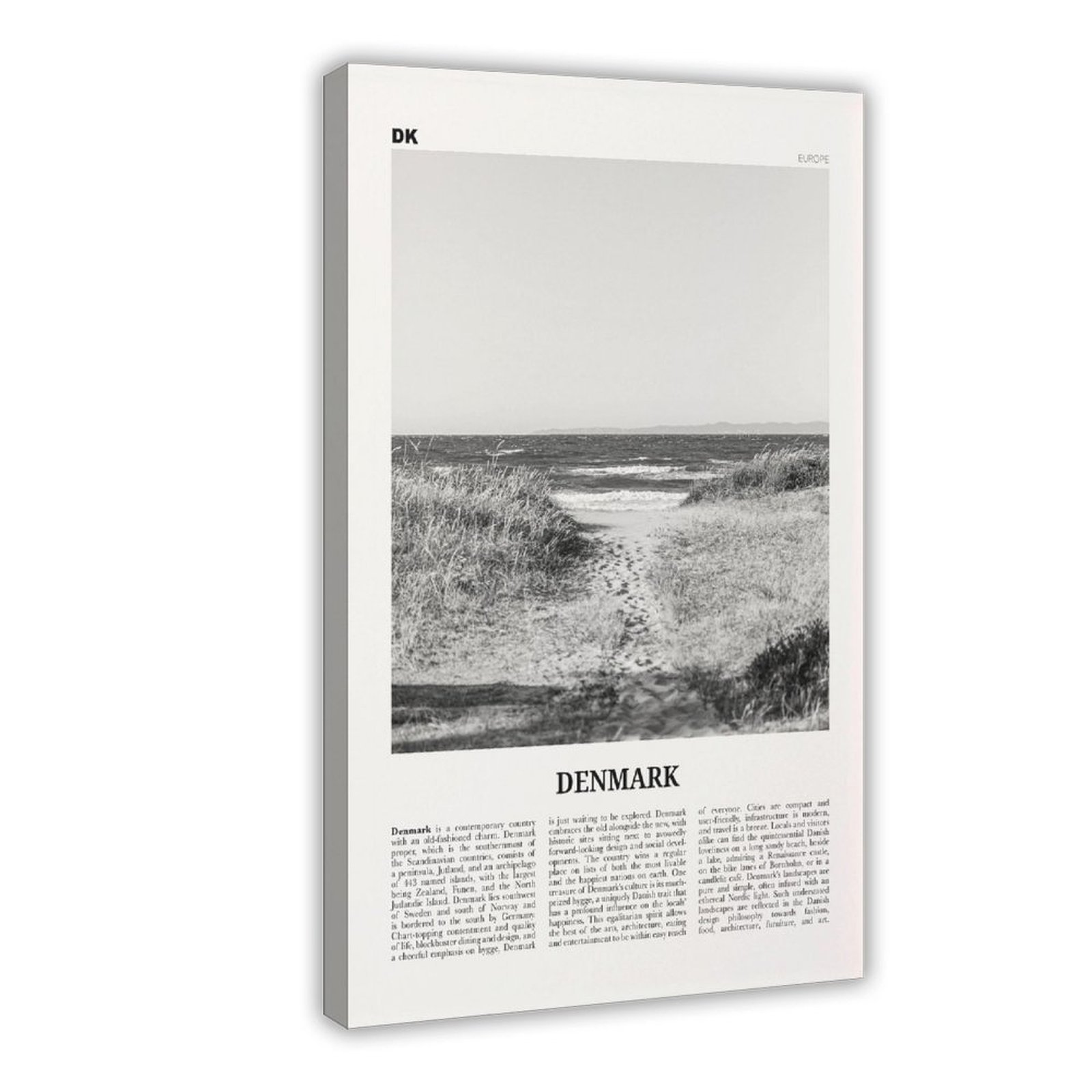 CFIOZYOS Denmark Print Black And White, Denmark Wall Art, Denmark ...